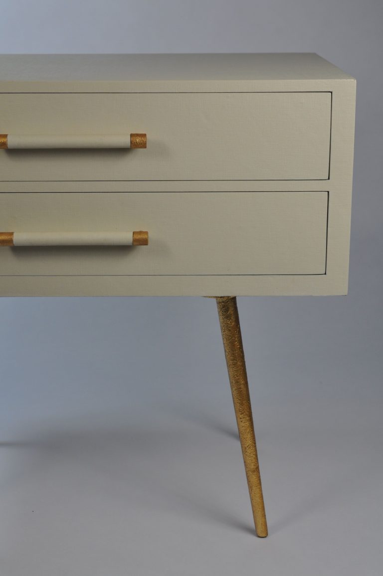 Large Claudette Linen Side Table - Mecox Gardens