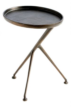 Rust Cast Aluminum Tripod Side Table - Mecox Gardens
