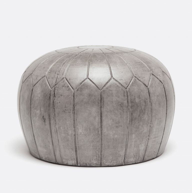 Maxim Black and White Hide Pouf - Mecox Gardens